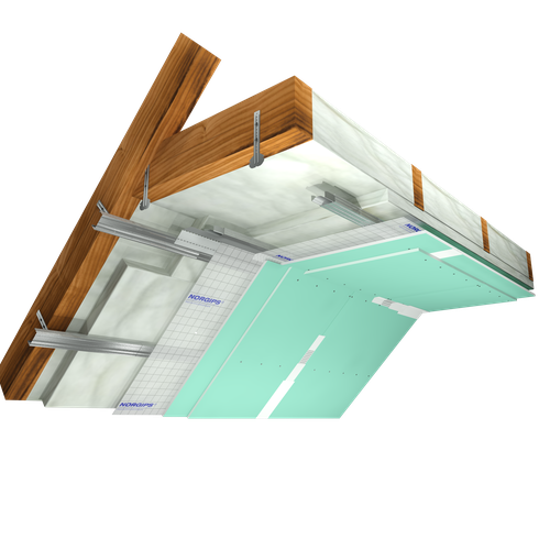 ZP - 2x12,5 GKBI H2 + GKFI DFH2/CD 60, L, PUR - Pastogės konstrukcija - Norgips – gipso kartono ...